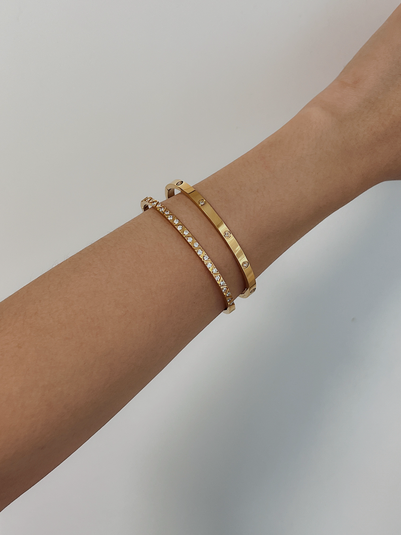 Elegant Trio of Golden Bangles | Signature Gemstone Bracelets – Aurous ...