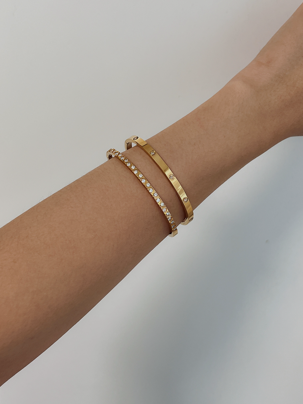 Elegant Trio of Golden Bangles | Signature Gemstone Bracelets – Aurous ...