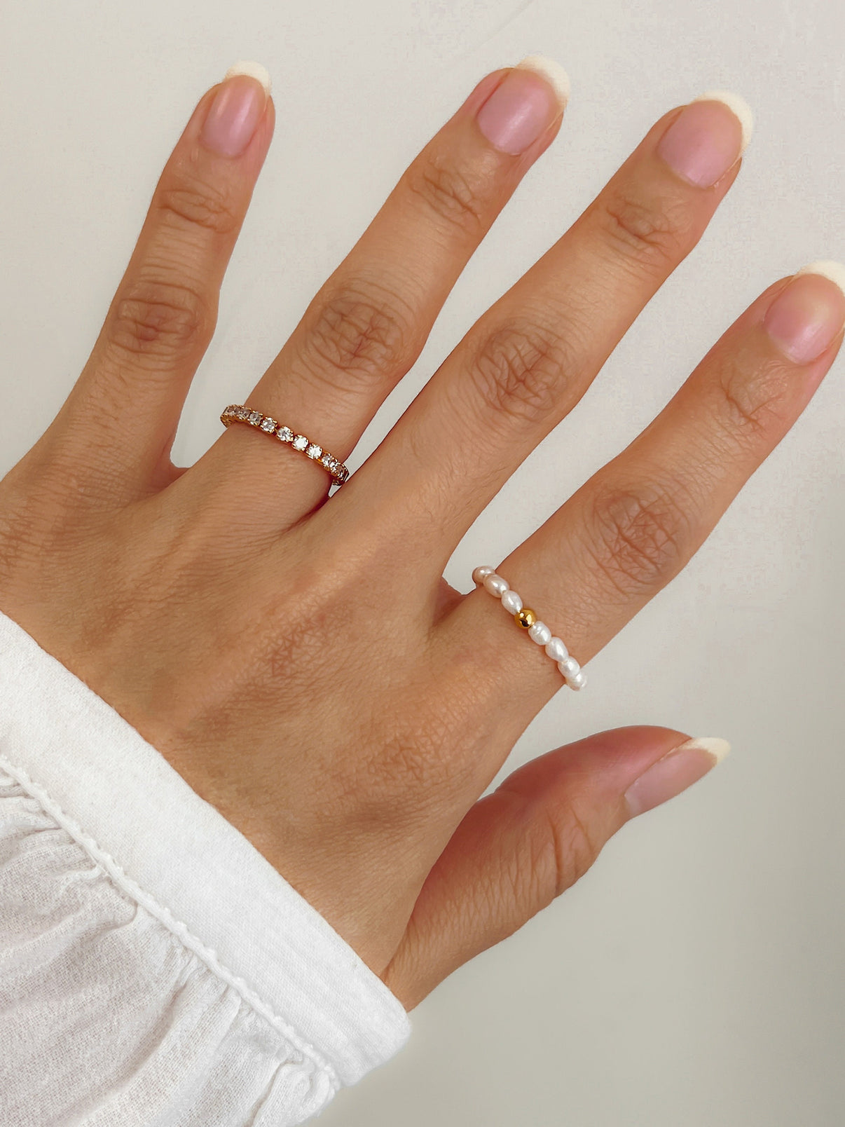 Carina Pearl Ring & Windsor Tennis Ring – Aurous Atelier